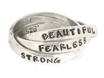 Empowerment Triple Rings (Strong-Beautiful-Fearless) | Nelle & Lizzy