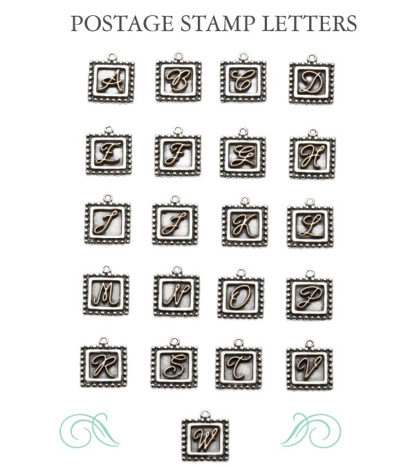 Postage Stamp Initial Charm | Nelle & Lizzy