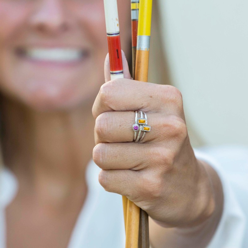Sterling Silver Birthstone Stacking Rings | Nelle & Lizzy