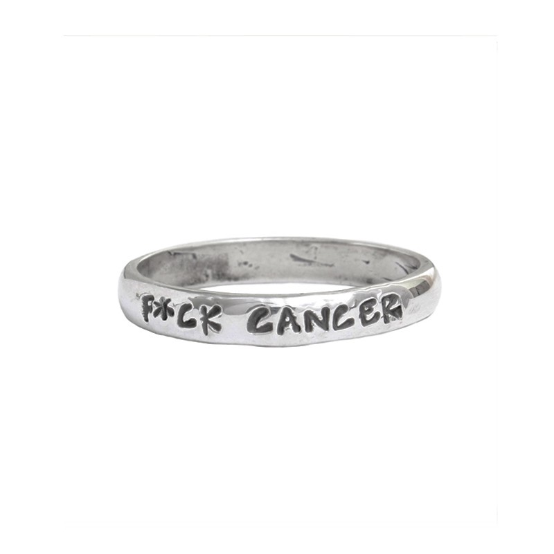 Custom Cancer Survivor Ring, Silver, Single Band