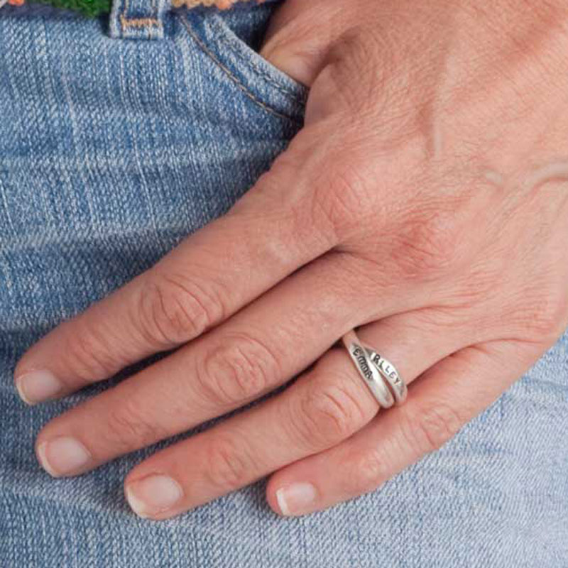 Cancer Jewelry, Breast Cancer Ring Silver, Double Band