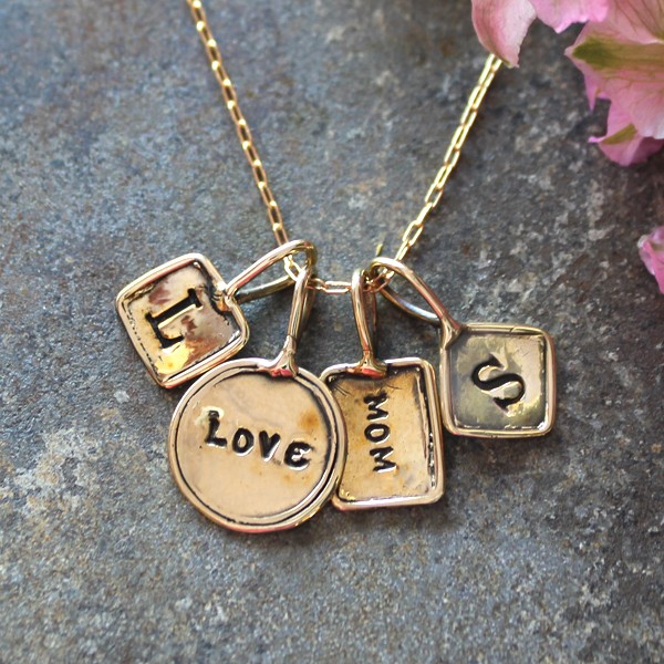 Personalized Charm Necklace, Trinket Charm Necklace in Gold