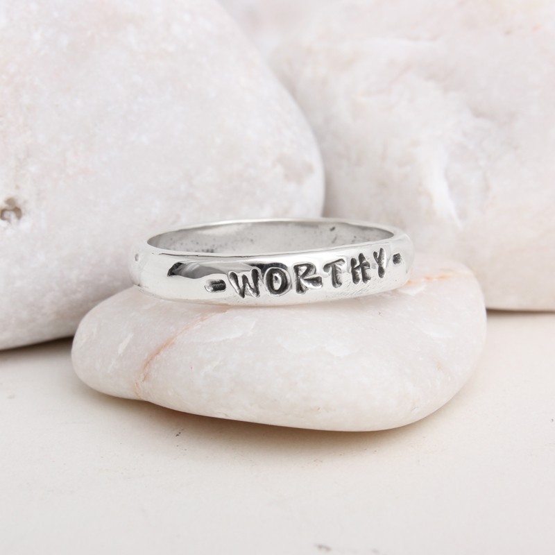 Custom Sterling Silver Inspirational Ring | Nelle & Lizzy