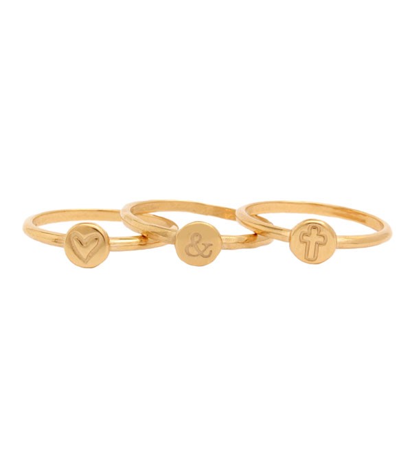 Custom Initial Ring | Gold Plated Stacking Ring | Nelle & Lizzy