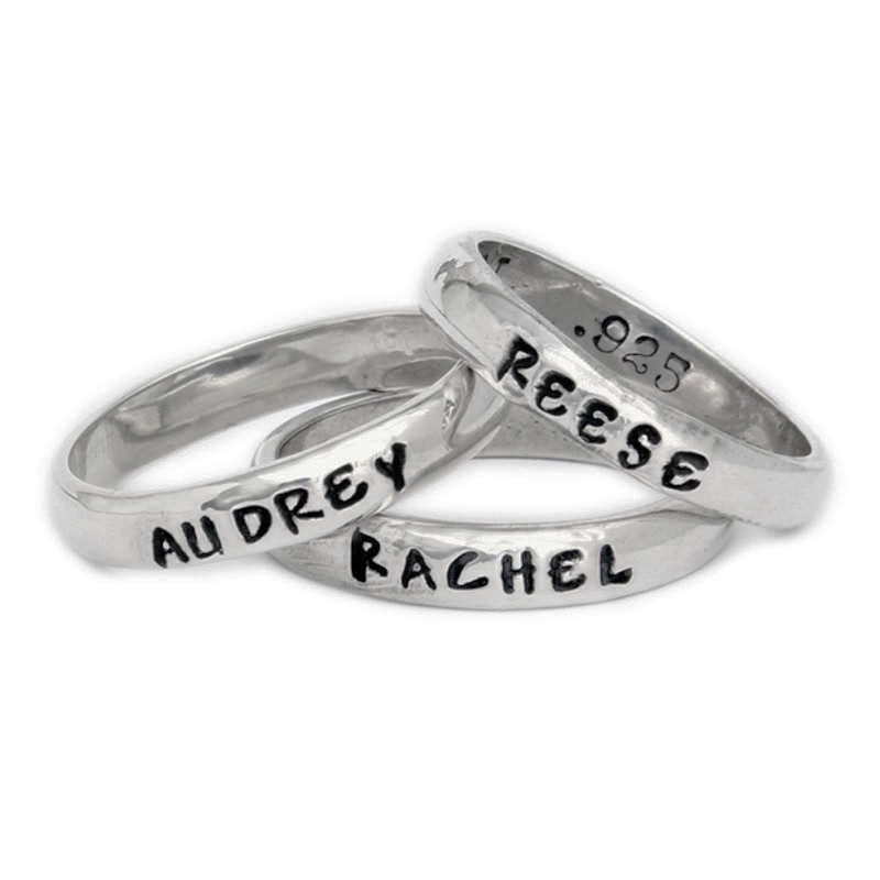 Custom Word Rings - Silver Name or Word Ring | Nelle & Lizzy