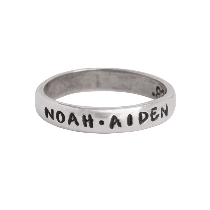 Custom Word Rings - Silver Name or Word Ring | Nelle & Lizzy