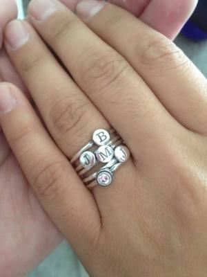 Stackable Rings with Initials | Sterling Silver Initial Rings