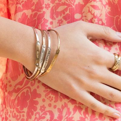 Custom Made Bangle Bracelets in Gold & Silver | Nelle & Lizzy