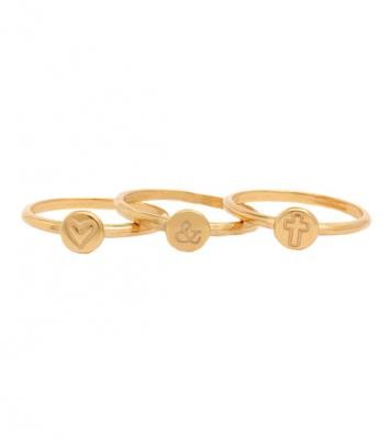 Custom Initial Ring | Gold Plated Stacking Ring | Nelle & Lizzy