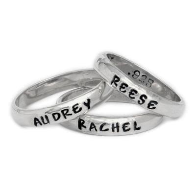 Custom Word Rings - Silver Name or Word Ring | Nelle & Lizzy