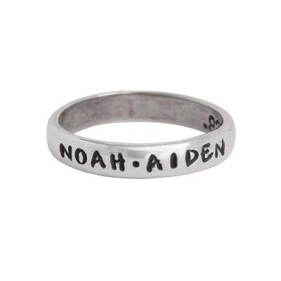Custom Word Rings - Silver Name or Word Ring | Nelle & Lizzy