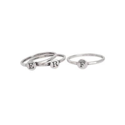 Stackable Rings with Initials | Sterling Silver Initial Rings