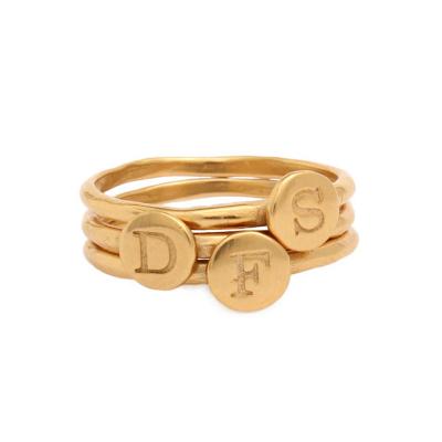 Custom Initial Ring | Gold Plated Stacking Ring | Nelle & Lizzy