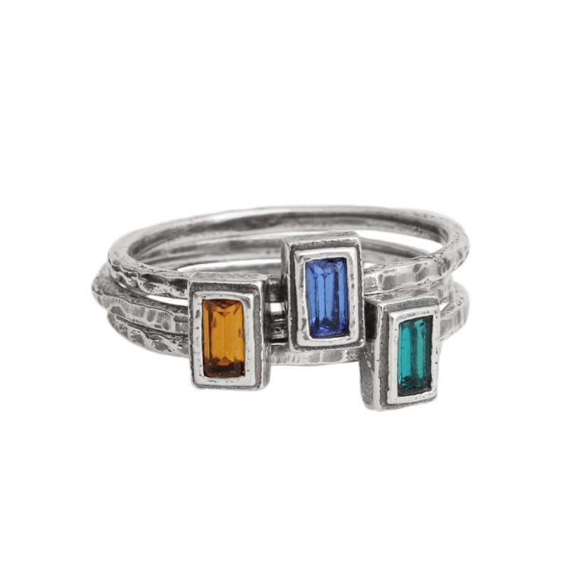 Sterling Silver Birthstone Stacking Rings | Nelle & Lizzy