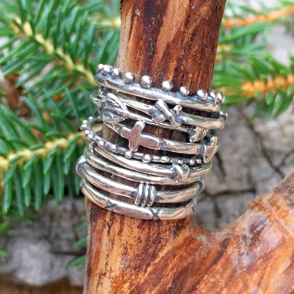 Stackable Rings, Design Your Own Stacking Ring Set in Silver